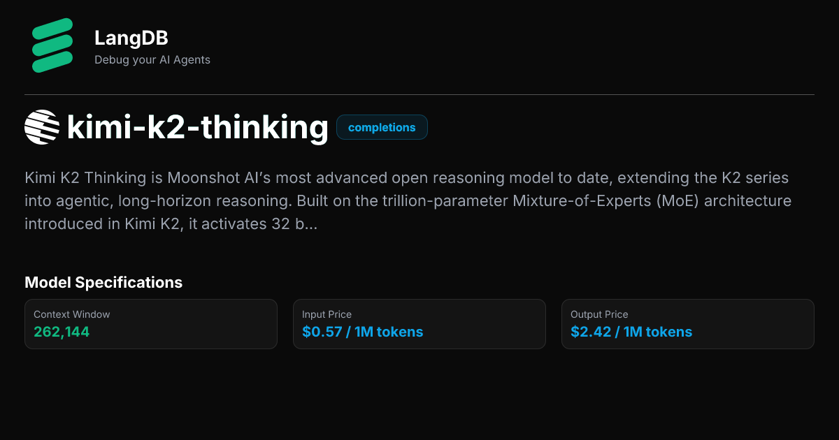 kimi-k2-thinking by openrouter | AI Model Pricing, Performance & API ...