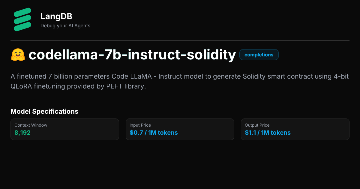codellama-7b-instruct-solidity by parasail | AI Model Pricing ...